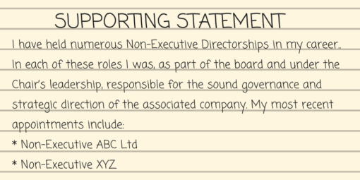 Board Applications: Supporting Statement - Board Direction